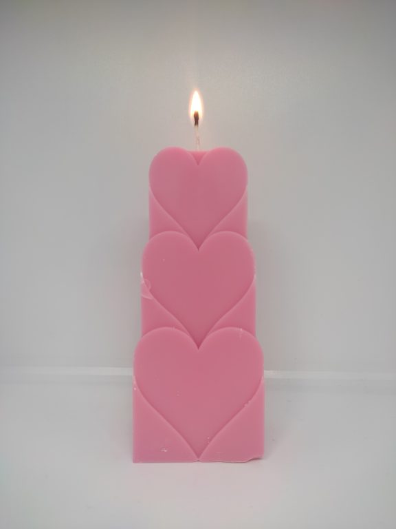 Bougie baby shower rose - La Fée des Bougies